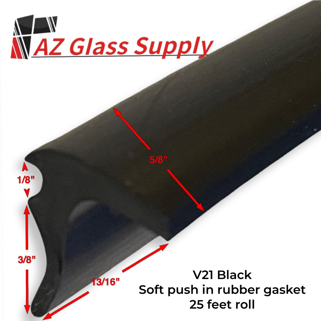 Rubber Gasket for Windows | V21 Rubber Glazing Gasket 250ft Roll – AZ ...